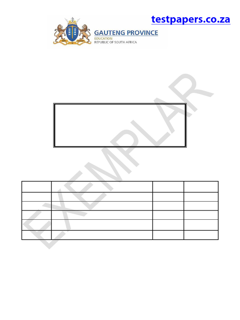 Gr10 Acc P1 (English) 2020 Exemplars Answer Book | PDF | Equity ...