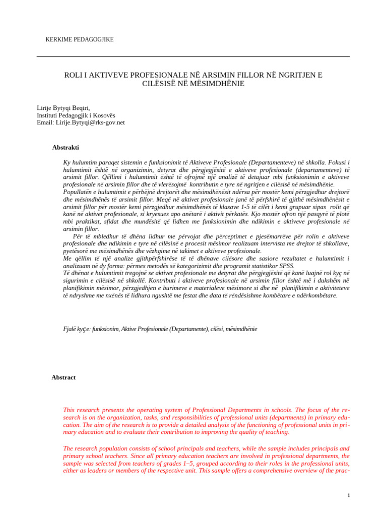 Roli I AP (1) - Me Komente | PDF