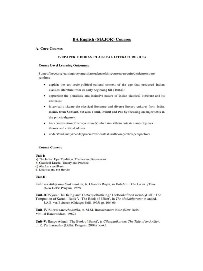 Eng-Core Syllabus | PDF