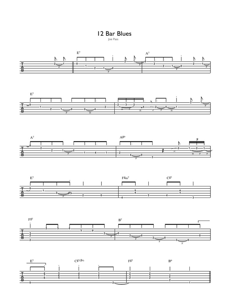Joe Pass 12 Bar Blues Guide | PDF