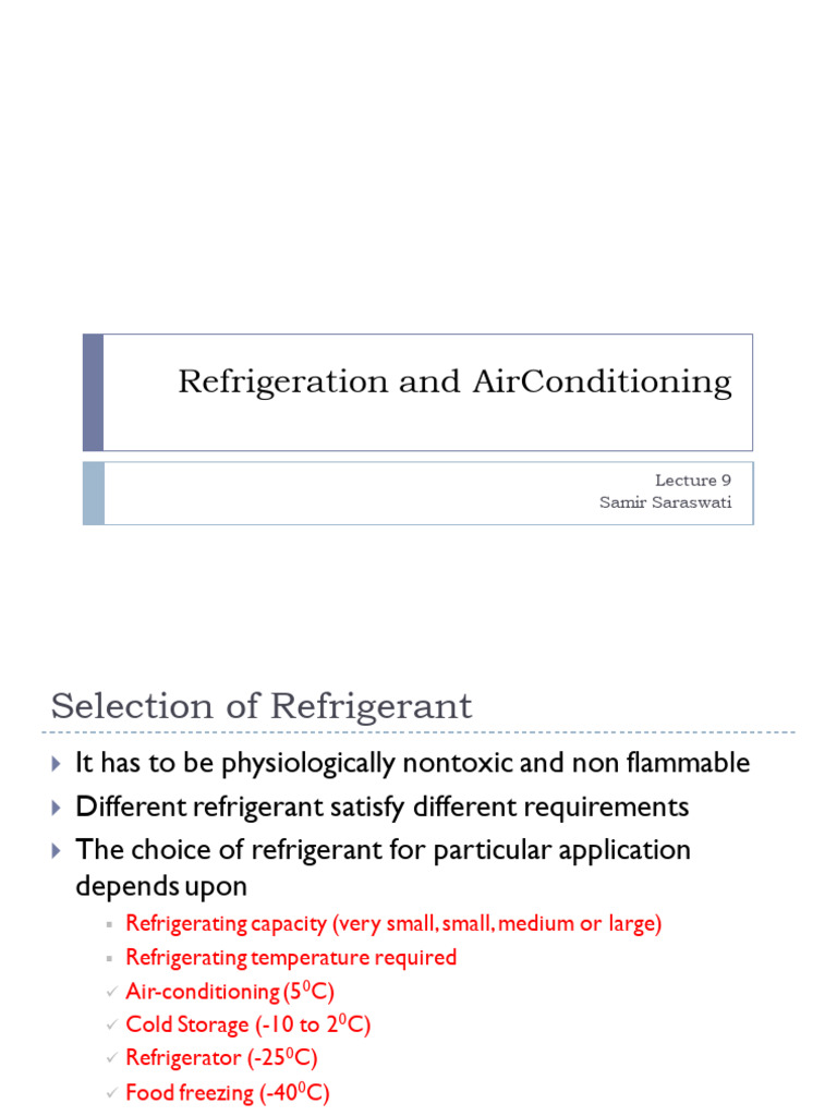 Refrigeration and Air Conditioning | PDF