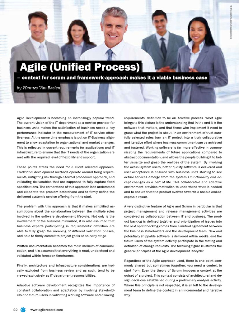 Articulo Unified Process | PDF | Agile Software Development | Scrum (Software Development)