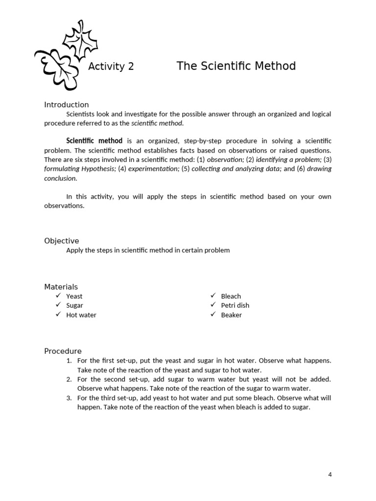 Activity 2 | PDF | Experiment | Scientific Method