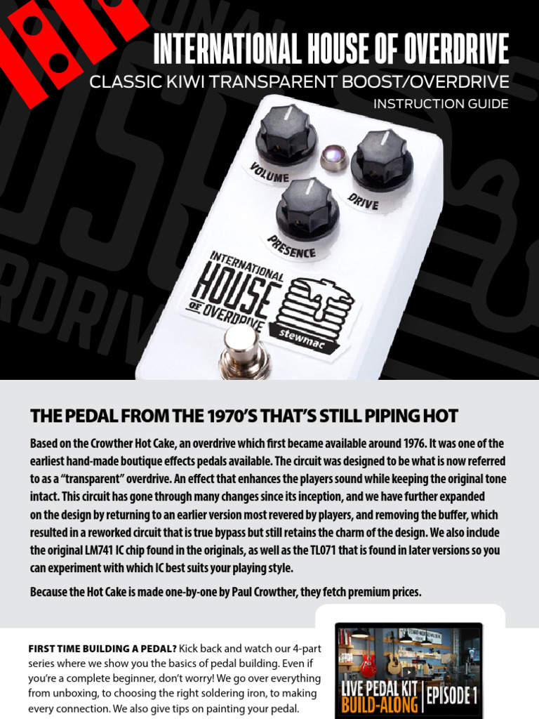 Stewmac International House of Overdrive Pedal Kit Instructions 1 | PDF ...