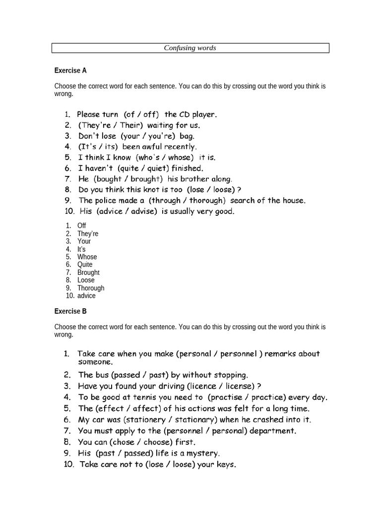 2 Confusing Words | PDF