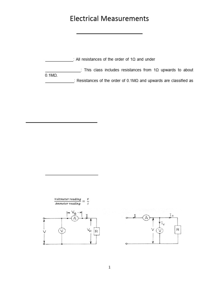 14. Measurement of Resistance | PDF | Electrical Resistance And ...