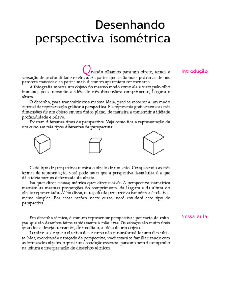 Perspectiva Isométrica Parte 1 | PDF | Ângulo | Linha (Geometria)