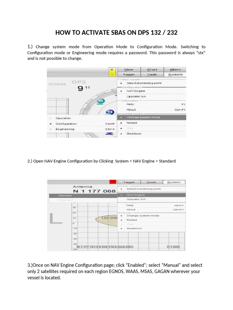 How To Activate Sbas On DPS 132 | PDF