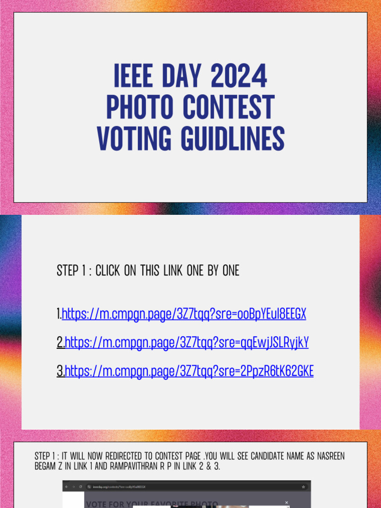 Ieee Day 2024 Photo Contest Voting Guidlines | PDF
