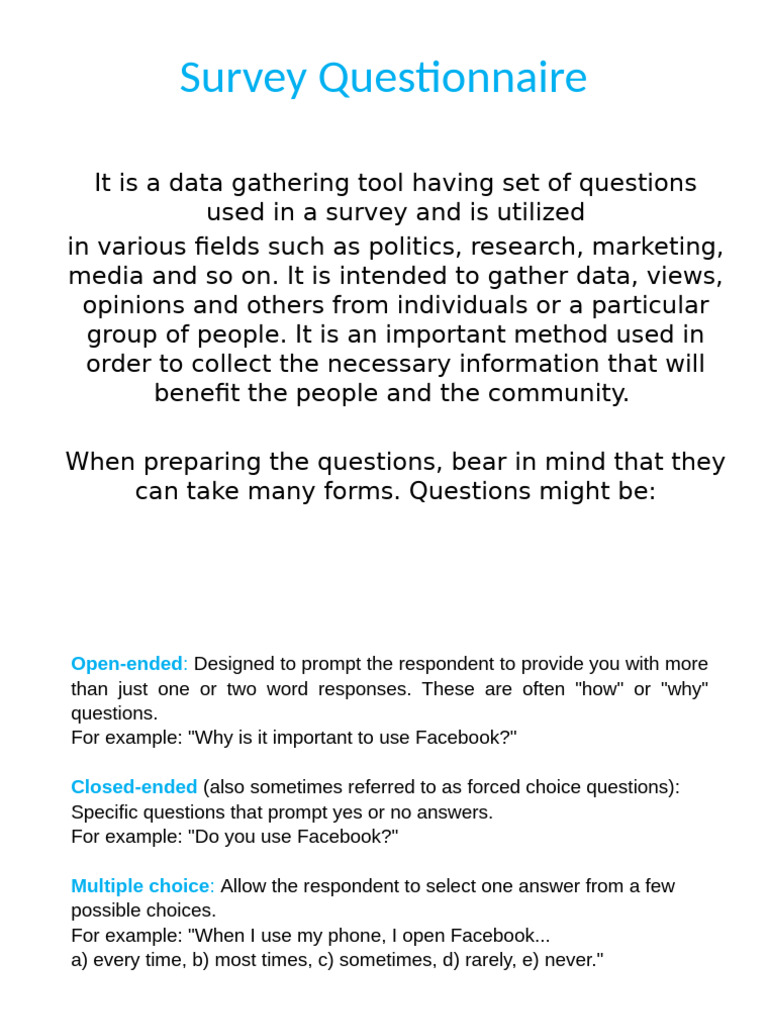 Survey Questionnaire | PDF | Survey Methodology | Questionnaire