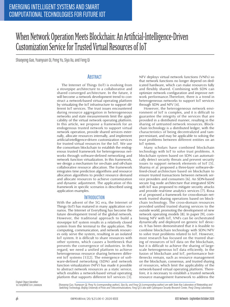 When Network Operation Meets Blockchain - An Artificial-Intelligence-Driven Customization ...