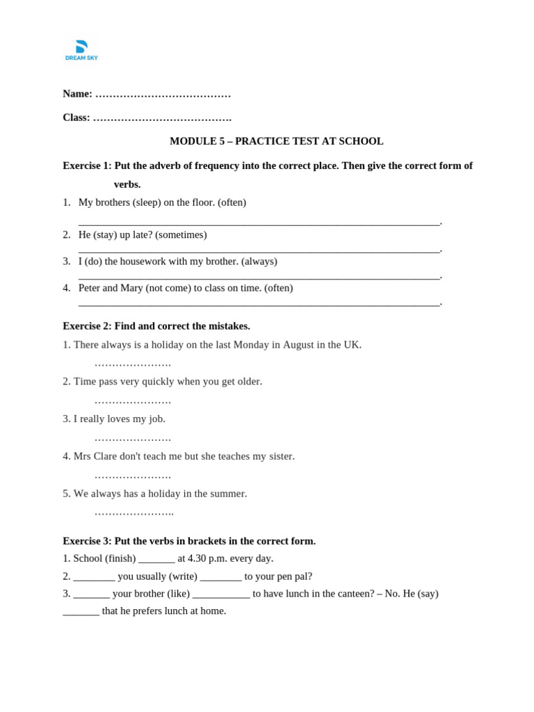 ACCESS 1 - U5P6 - Practice Test at School | PDF | Syntax | Linguistics
