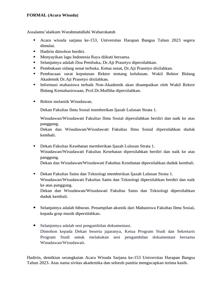 Contoh Teks MC Formal | PDF