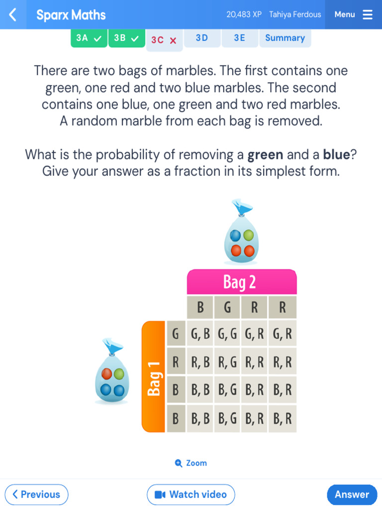 Probability of Drawing Marbles | PDF