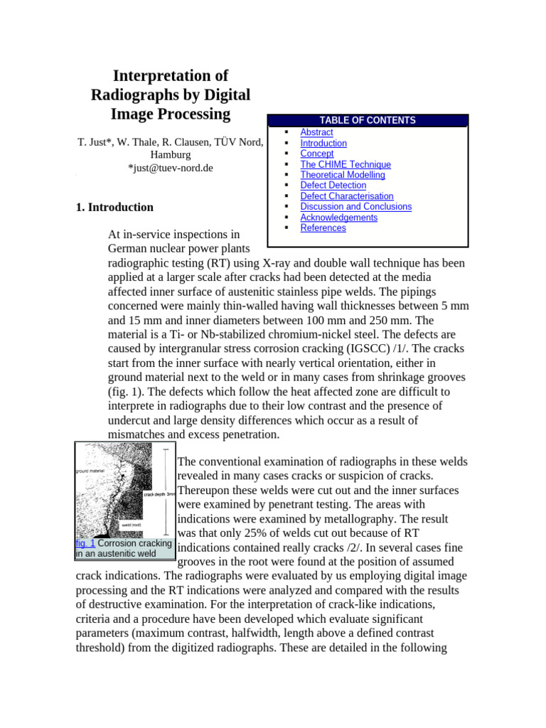 Interpretation of Radiographs by Digital Image Processing | PDF ...