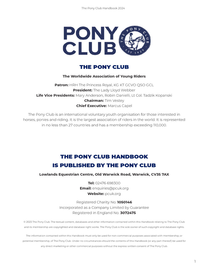 WP Contentuploads202404The Pony Club Handbook 2024 v9.0 PDF | PDF ...