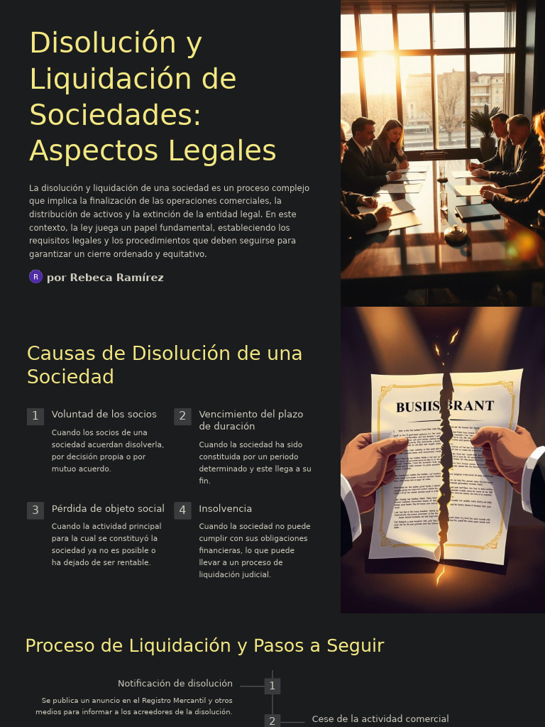Disolucion y Liquidacion de Sociedades Aspectos Legales | PDF | Contabilidad | Sociedad de ...
