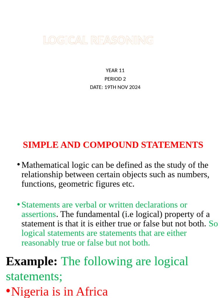 Logical Reasoning in Mathematics | PDF | Mathematics | Mathematical Logic