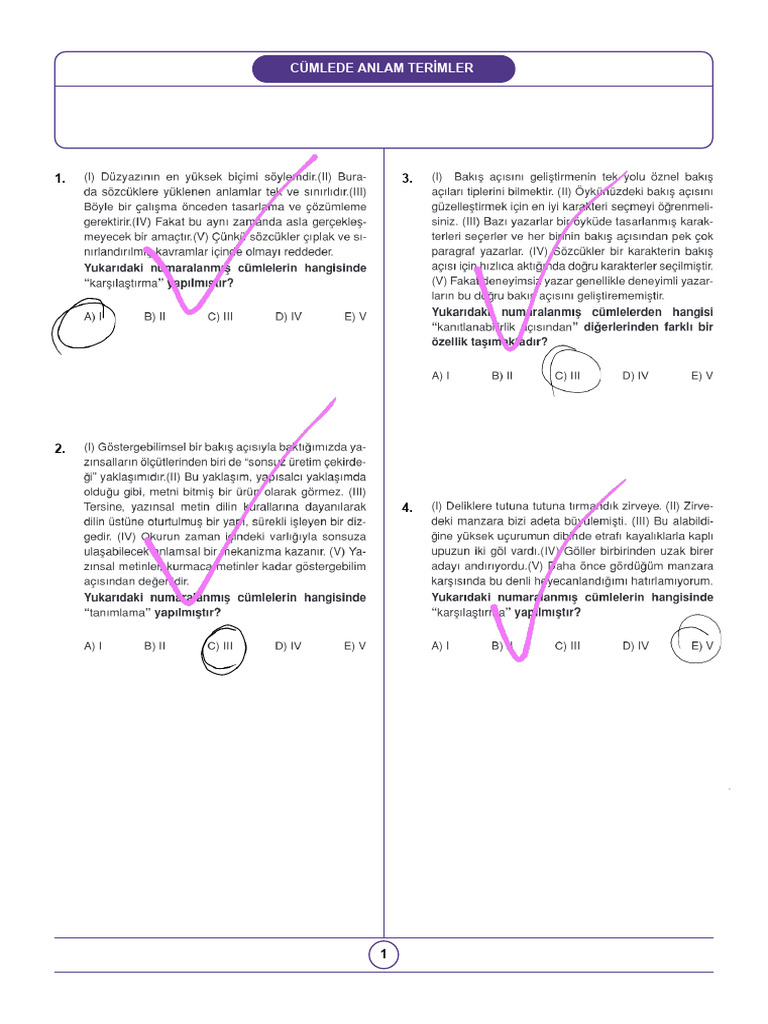 Cumlede Anlam Terimler | PDF