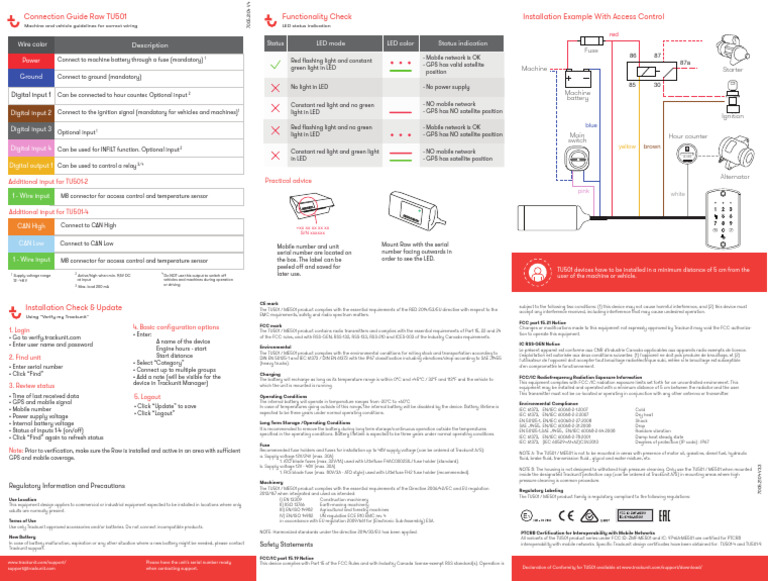 Trackunit - Connection - TU501 - EN | PDF | Fuse (Electrical) | Power ...