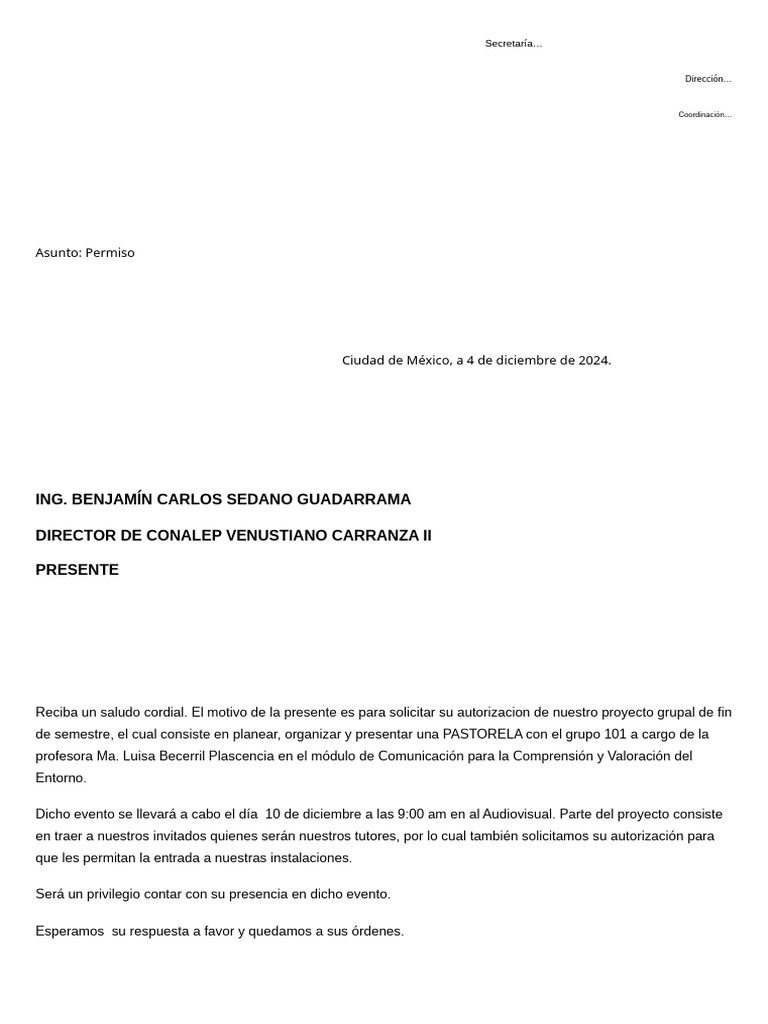CARTA PARA DIRECTOR - Docx - 20241203 - 194846 - 0000 | PDF