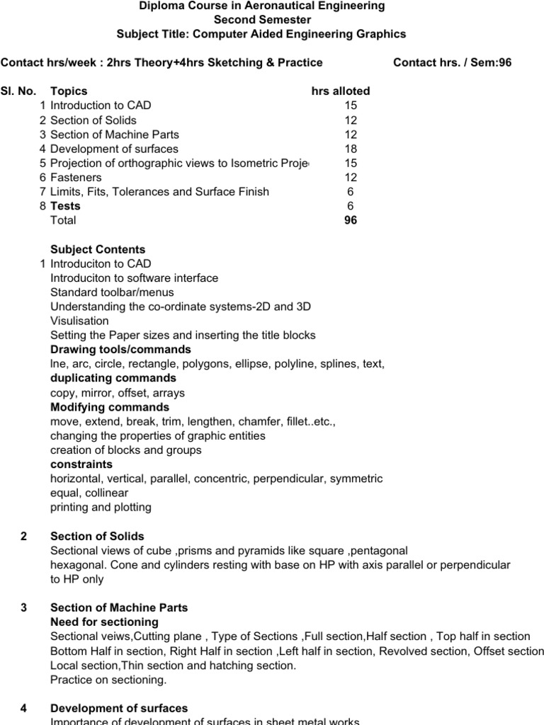 Computer Aided Engineering Graphics | PDF | Screw | Nut (Hardware)