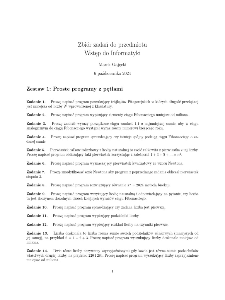 Wdi zbior zadan | PDF