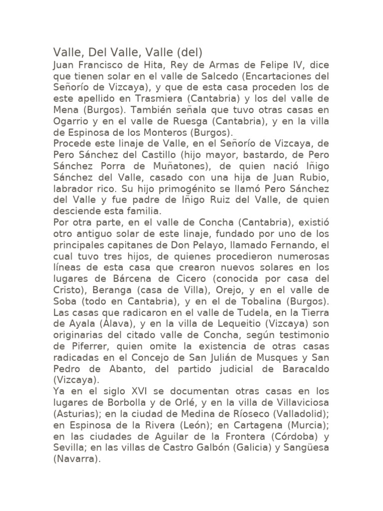 Valle | PDF | Heráldica | Feudalismo