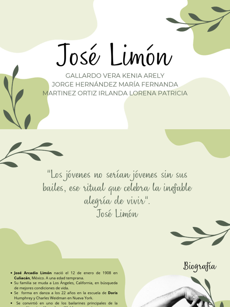 José Limón: Biografía y Técnica de Danza | PDF