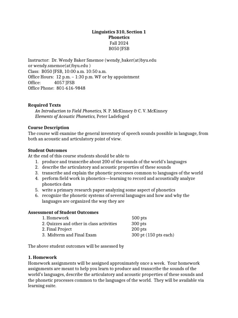 310_syllabus_2024 | PDF | Plagiarism | Disability
