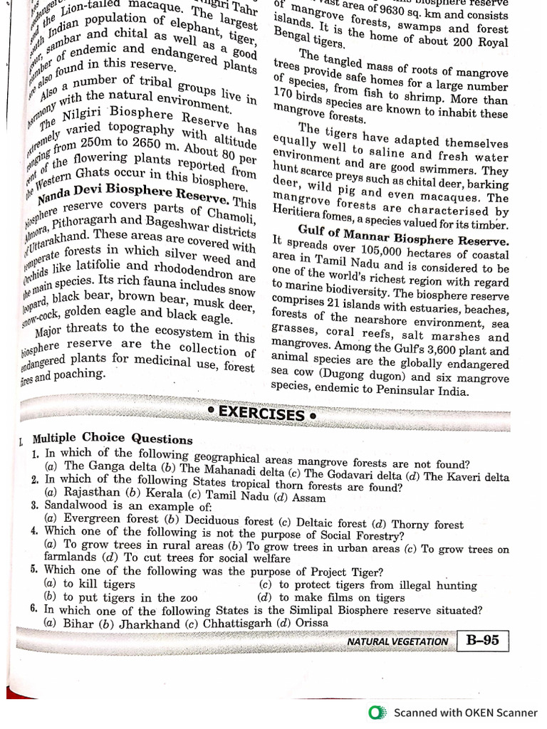 Geography Chapter 5 - Natural Vegetation | PDF