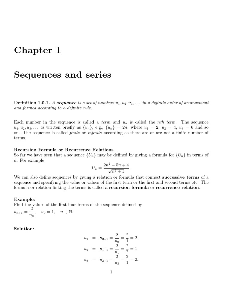 Chapter 2 Sequence N Series And Functions Pdf Function Mathematics Limit Mathematics