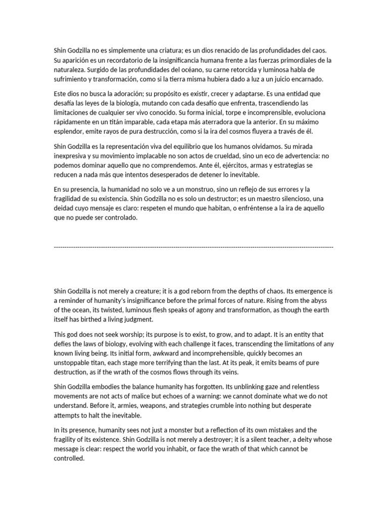 Shin Godzilla no es simplemente una criatura | PDF