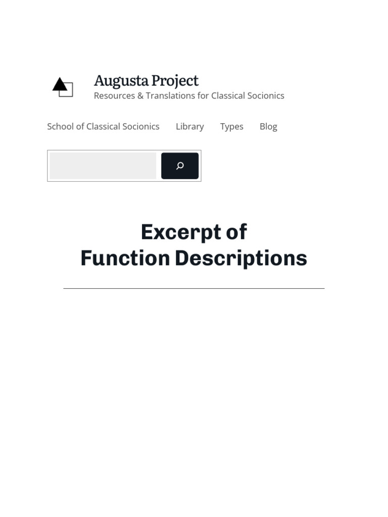 Excerpt of Function Descriptions - Augusta Project | PDF | Mental ...