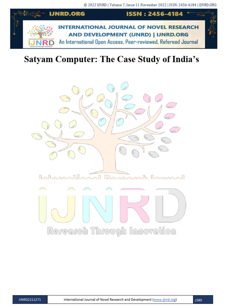 Satyam Computer Fraud Case Study | PDF | Corporations | Business
