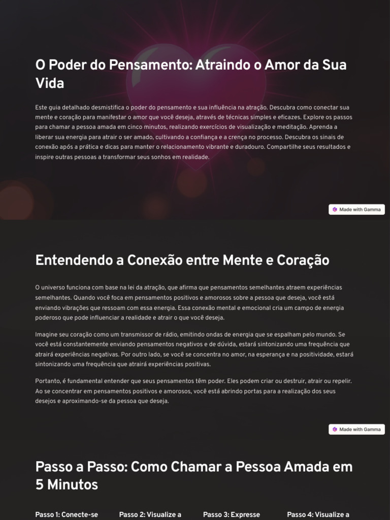 O Poder Do Pensamento Atraindo o Amor Da Sua Vida | PDF | Pensamento | Amor