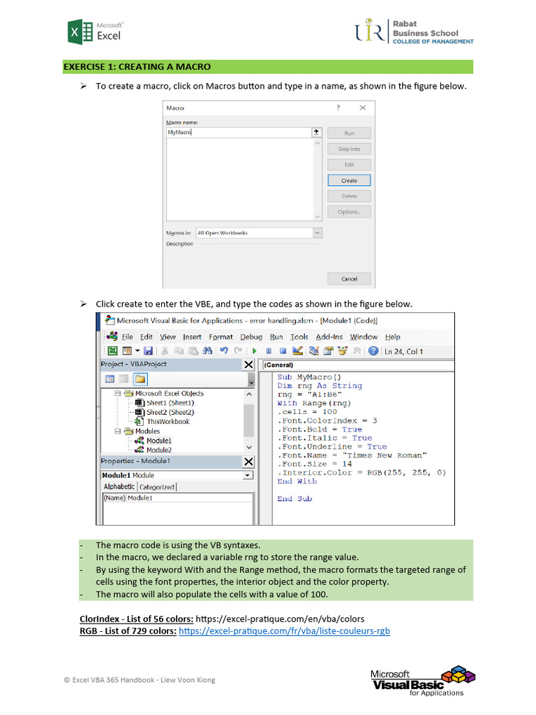 III - Exercises Excel VBA | PDF