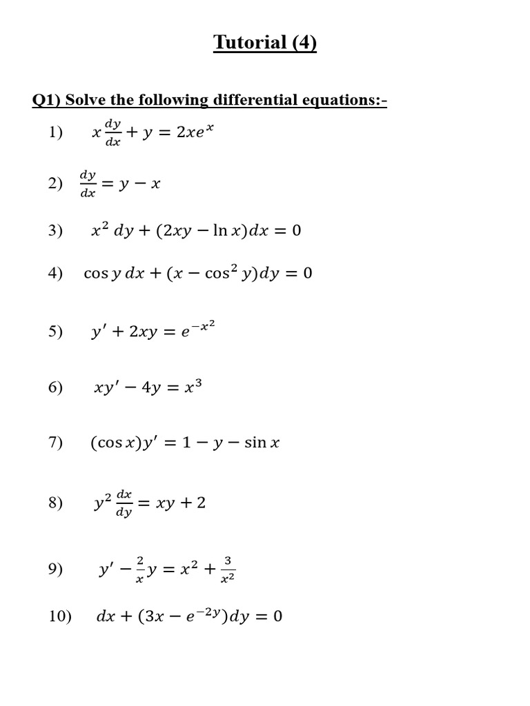 Diff Eqn Tut | PDF