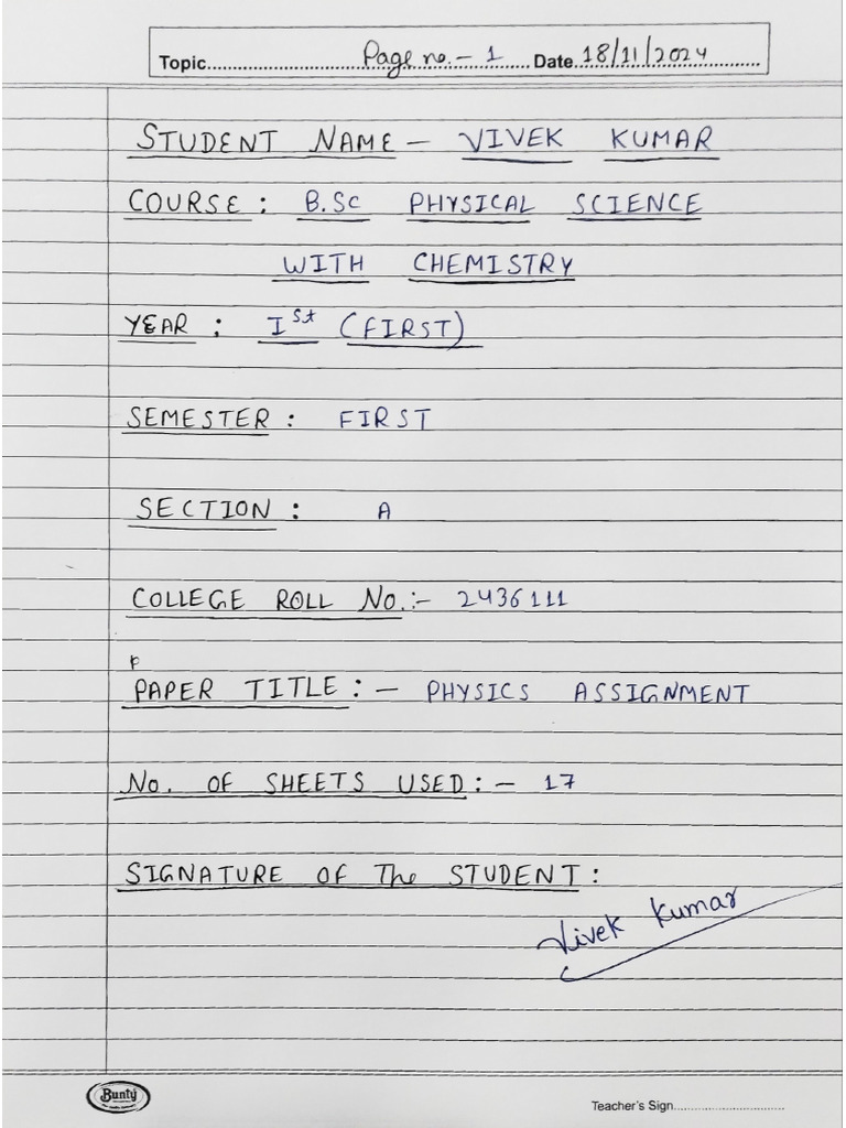 Physics Assignment 1 | PDF