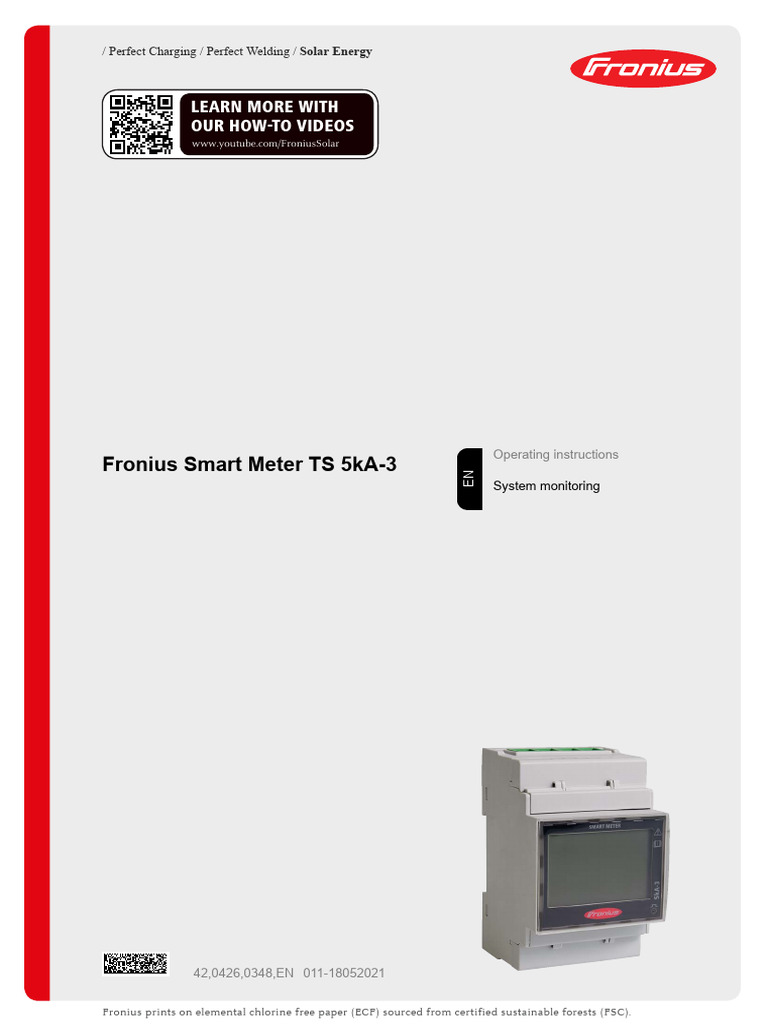 Fronius Smart Meter TS 5kA-3 Guide | PDF | Ac Power | Power Supply