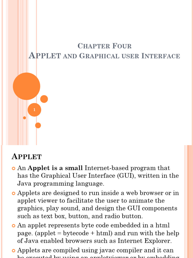 Java Applet Lifecycle and GUI Basics | PDF | Java (Programming Language) | Computer Programming