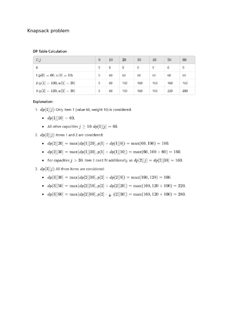 Knapsack problem | PDF