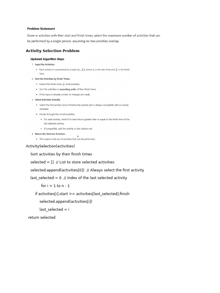 Activity Selection Problem + Huffman Encoding Tree | PDF | Code | Theoretical Computer Science