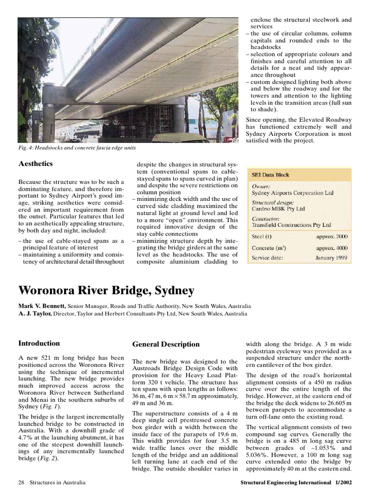 Woronora River Bridge Design Overview | PDF | Prestressed Concrete ...