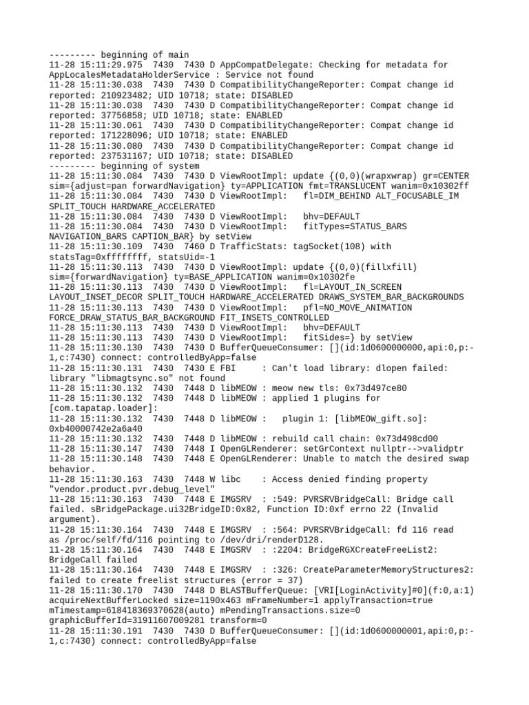 Com - Tapatap.loader Logcat | PDF | Computing | Microsoft Windows
