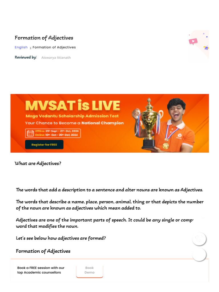 Adjective Formation Guide | PDF | Adjective | Noun