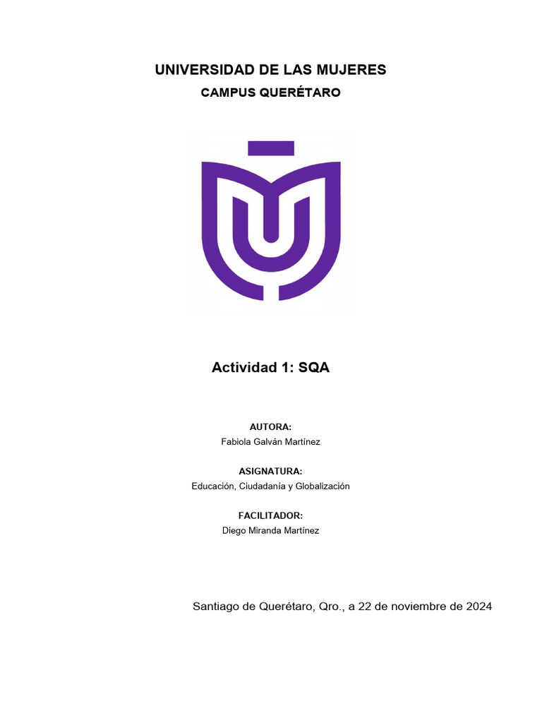 Actividad 1 SQA Fabiola Galván | PDF