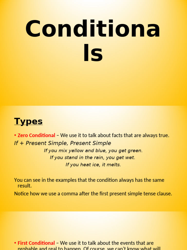 Zero First and Second Conditionals Explanation | PDF | Linguistic Morphology | Linguistics