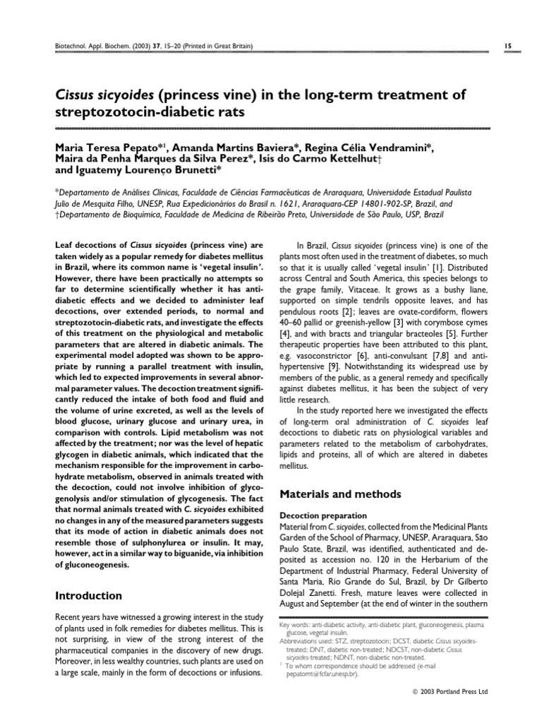 Biotech and App Biochem - 2010 - Pepato - Cissus Sicyoides Princess ...