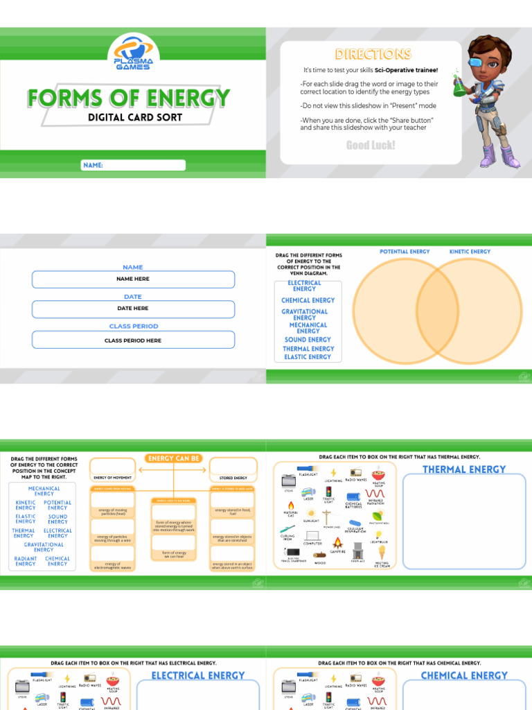 Energy Types Identification Activity | PDF